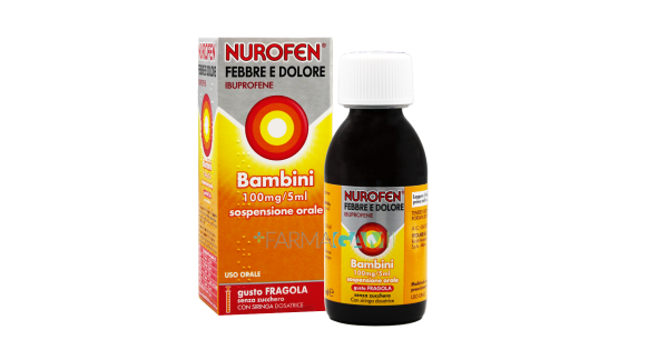Nurofen Bambini 100 mg 150 ml Fragola Senza Zucchero|Farmagami
